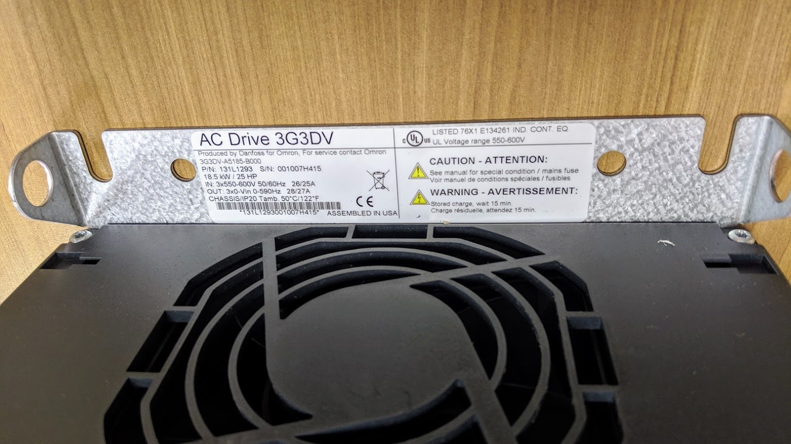 3G3DV-A5185-B000 - OMRON INVERTER 575VAC VT:30HP.34A.CT:25HP, 27A ,IP20 ...